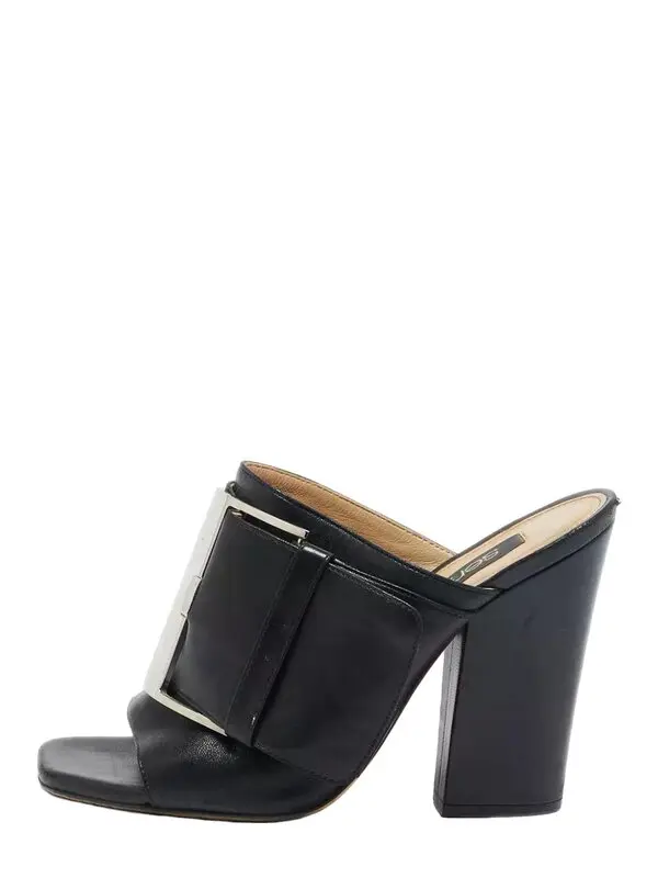 SERGIO ROSSI Vintage 110mm Buckled Sandals - Black