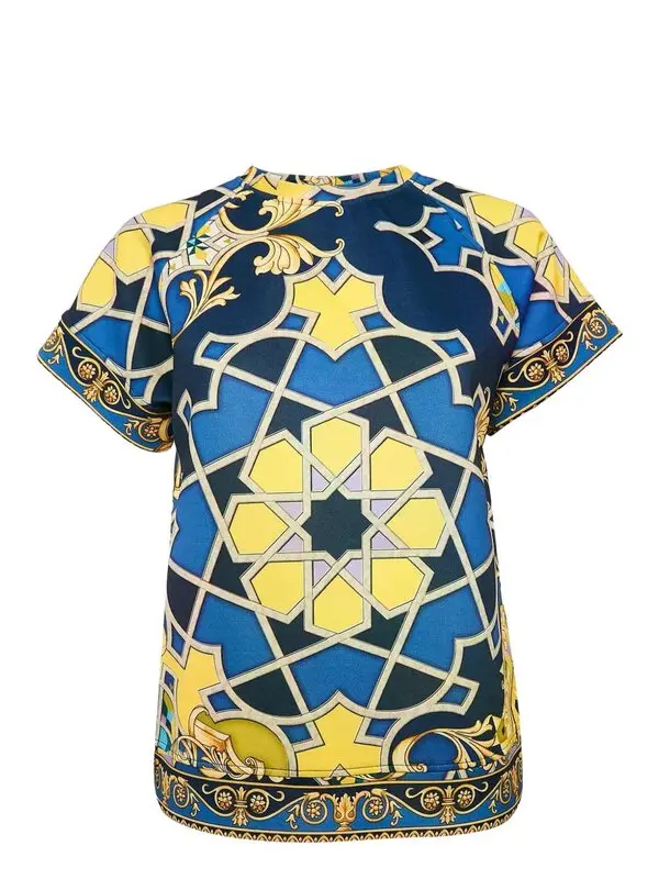 Versace Geometric Barocco-print Top - Blue