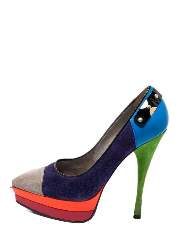 Versace 140mm Panelled Pumps - Purple