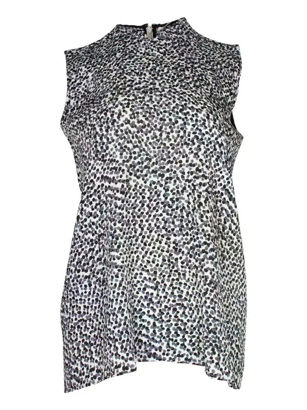 Celine Polka-dot Sleeveless Top - Grey