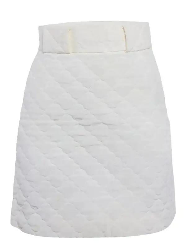 Fendi 2023 Quilted Silk Skirt - White