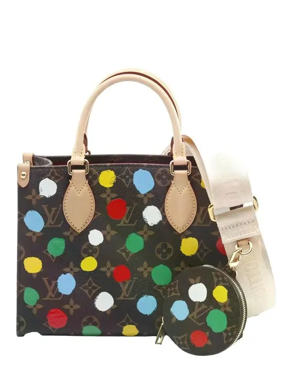LOUIS VUITTON X Yayoi Kusama On-the-go Pm Polka Dot Tote Bag - Brown