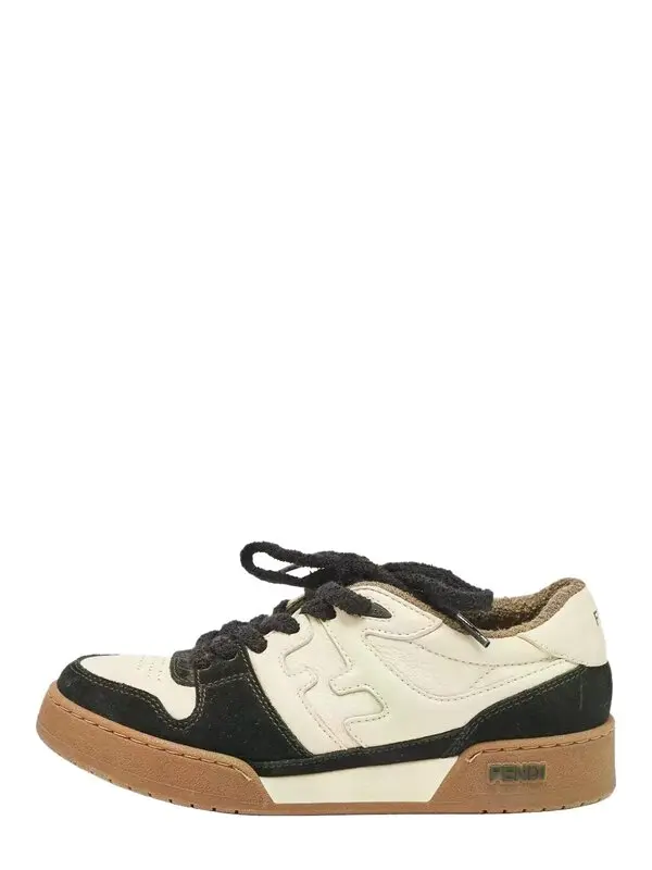 Fendi Contrast-paneled Sneakers - White