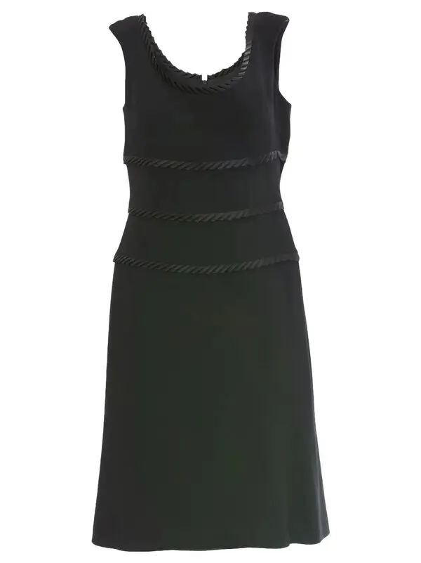 Escada Wool Ruffled A-line Dress - Black