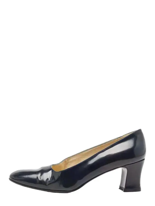 STUART WEITZMAN Patent Leather Block-heel Pumps - Blue