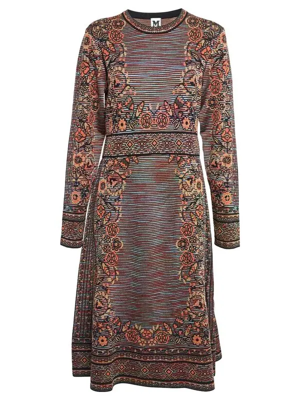 Missoni Floral-embroidered Knitted Dress - Orange