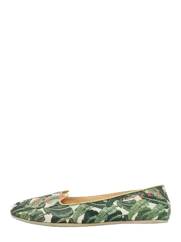 CHARLOTTE OLYMPIA Embroidered Botanical Loafers - Green