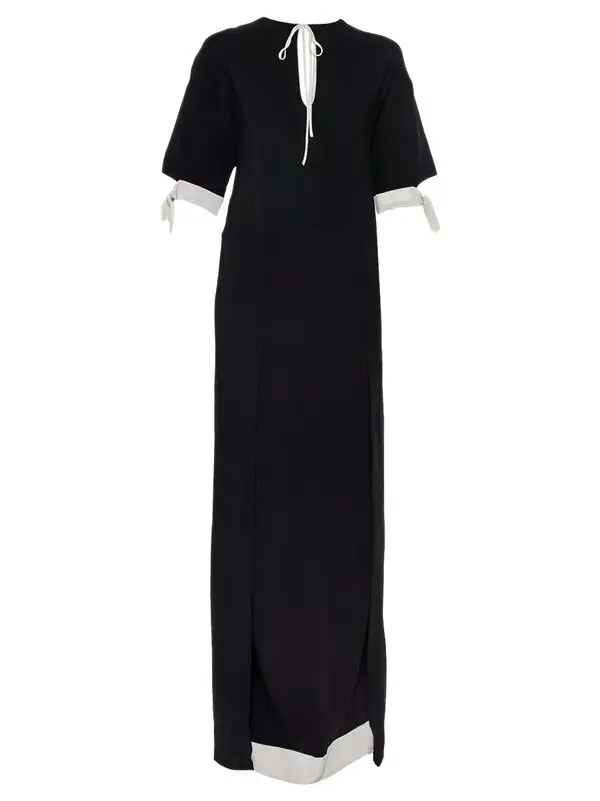 Fendi Tie-neck Silk Dress - Black