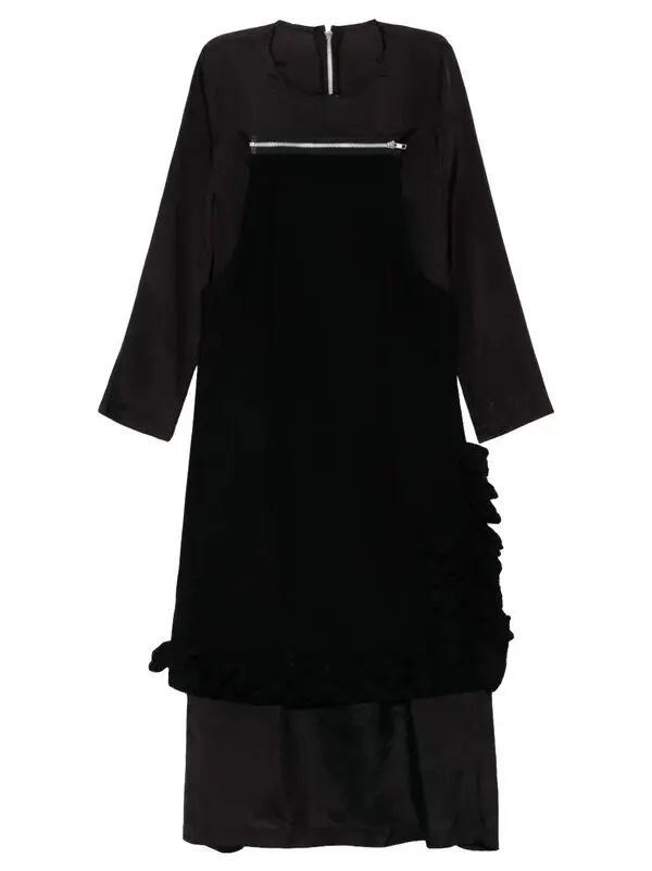 Comme Des Garçons 2000s Panelled Midi Dress - Black
