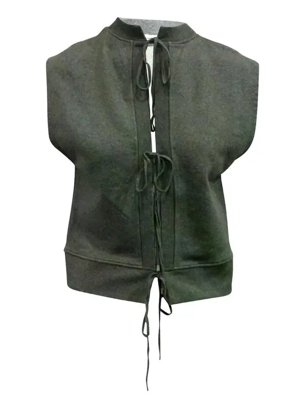 ALEXANDER WANG Tie-front Cotton Vest - Grey