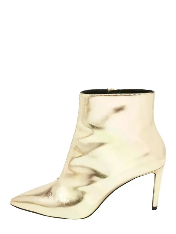 Balenciaga 80mm Leather Stiletto Boots - Gold
