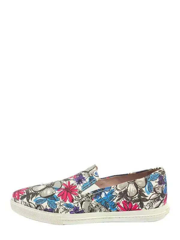 Miu Miu Floral-print Slip-on Sneakers - Blue