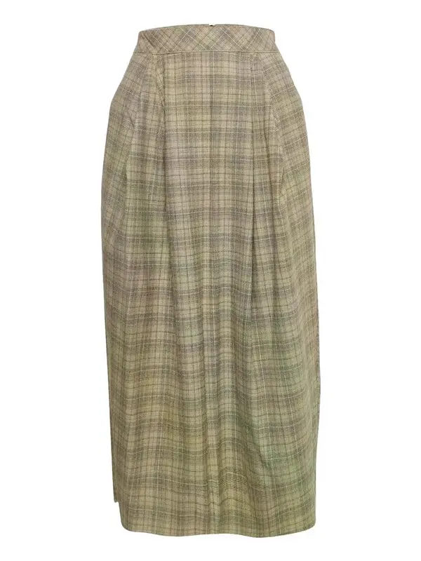 ROKSANDA Plaid Pleated Skirt - Brown