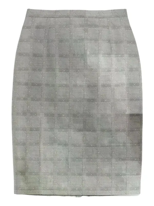 Dior 2010s Mix-print Skirt - Grey