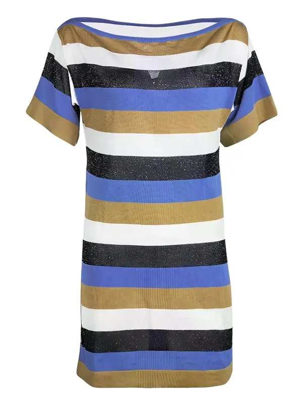 Missoni Striped Cotton-blend T-shirt - Blue
