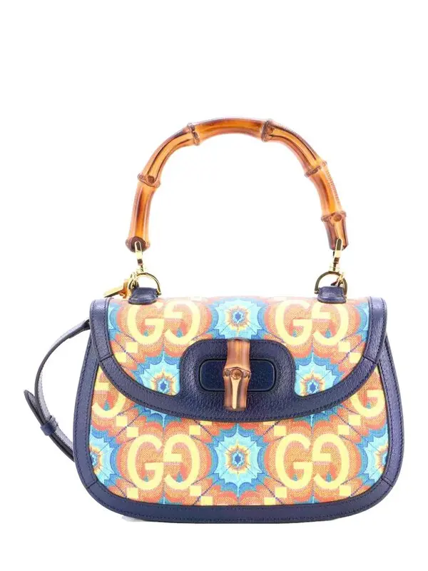 Gucci Bamboo 1947 Top Handle Crossbody Bag - Blue