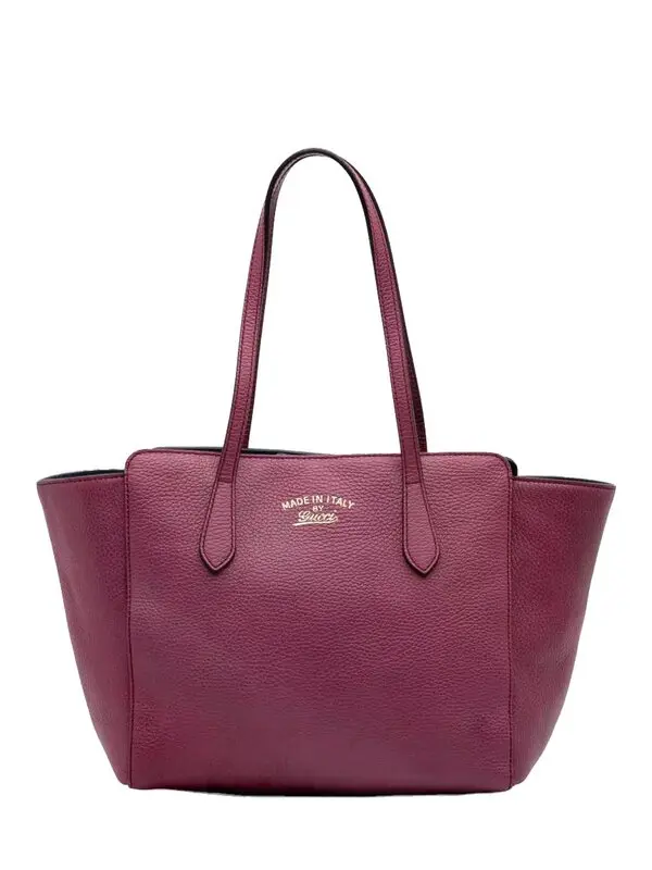 Gucci Calfskin Swing Tote Bag - Purple