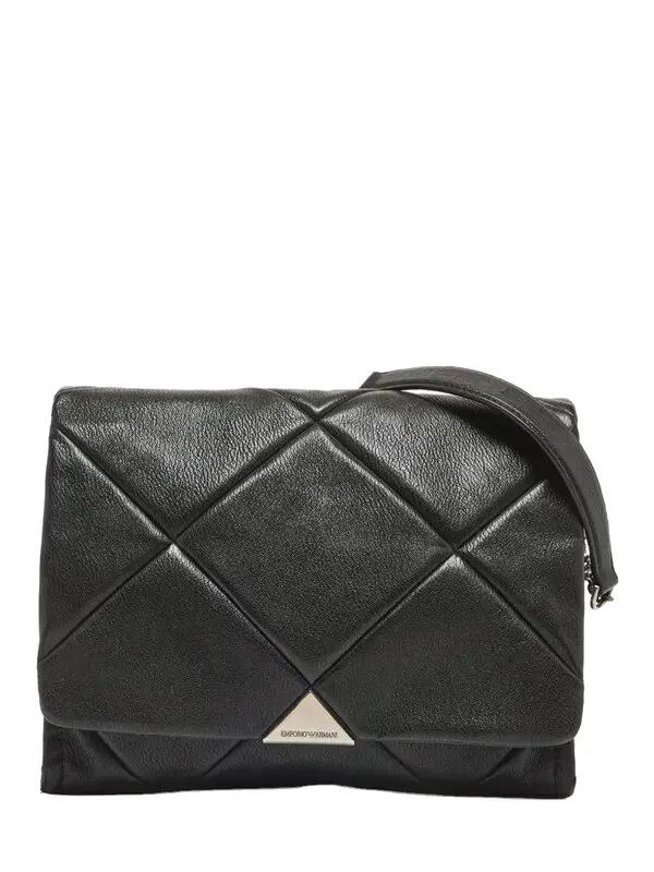Emporio Armani Diamond-quilted Shoulder Bag - Black
