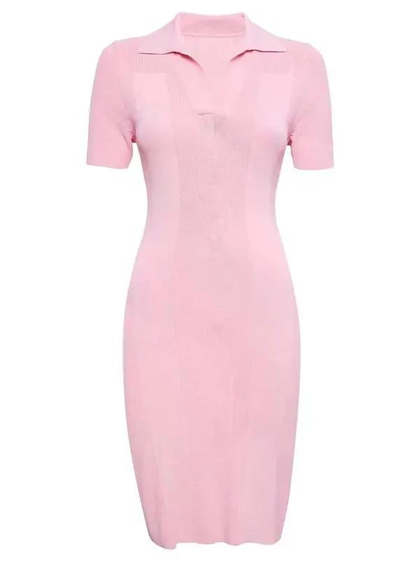 Jacquemus Ribbed Knit Mini Dress - Pink