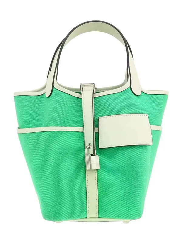 Hermès 2023 Picotin Canvas Bucket Bag - Green
