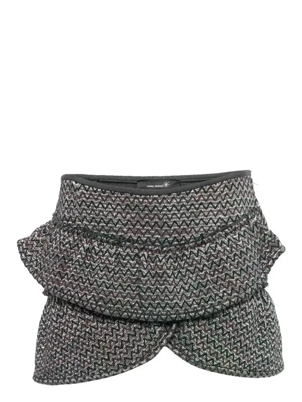 ISABEL MARANT VINTAGE Vintage Zigzag-pattern Mini Skirt - Grey