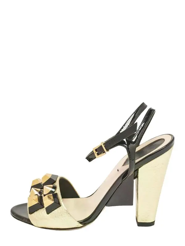 Fendi 105mm Embellished Sandals - Gold