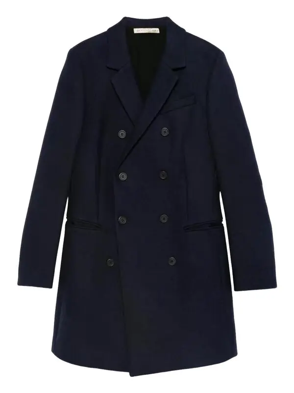 Balenciaga Pre-owned 2000s Double-breasted Wool Coat - Blue