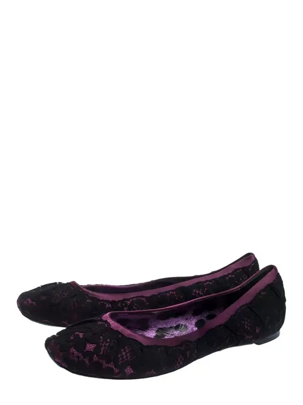Dolce & Gabbana Lace Satin Ballet Flats - Black