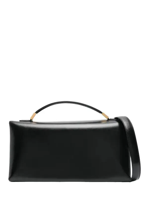 Marni Prisma Logo-stamp Leather Tote Bag - Black