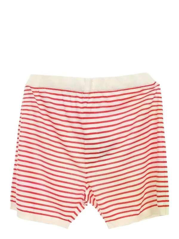 Prada 2020s Striped Silk-cotton Shorts - Off White, Red