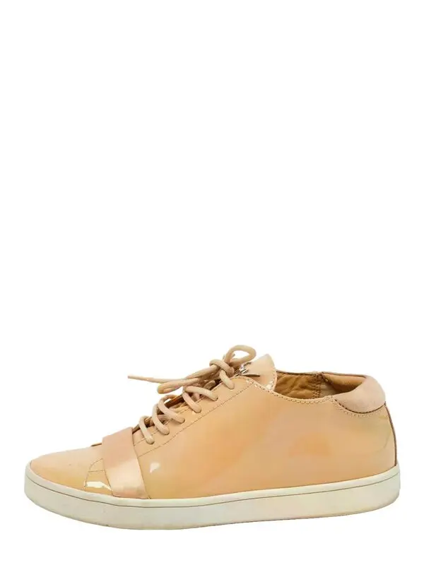 GIUSEPPE ZANOTTI VINTAGE Patent Leather Lace-up Sneakers - Neutrals