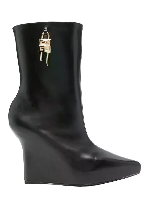 Givenchy 120mm 4g Lock-detail Wedge Boots - Black