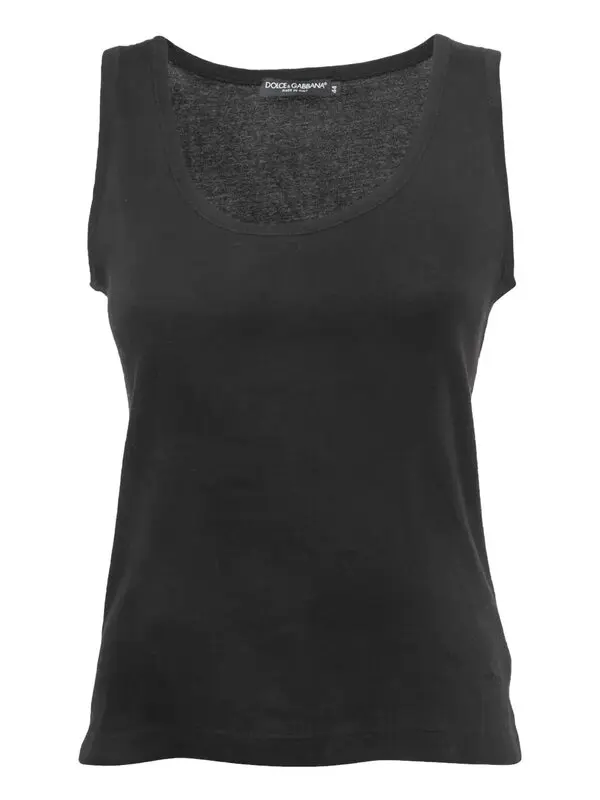 Dolce & Gabbana Sleeveless Cotton Top - Black