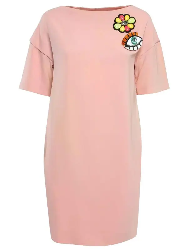 Moschino Appliqué-detail Dress - Pink