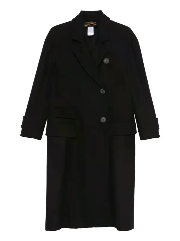 VIVIENNE WESTWOOD Wool Double-breasted Coat - Black