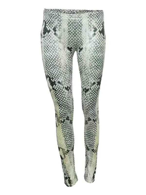 Roberto Cavalli Snakeskin-print Leggings - White