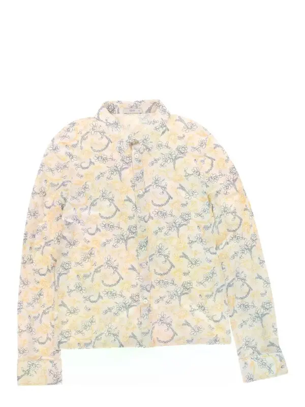 Prada 2000s Floral-print Shirt - Yellow