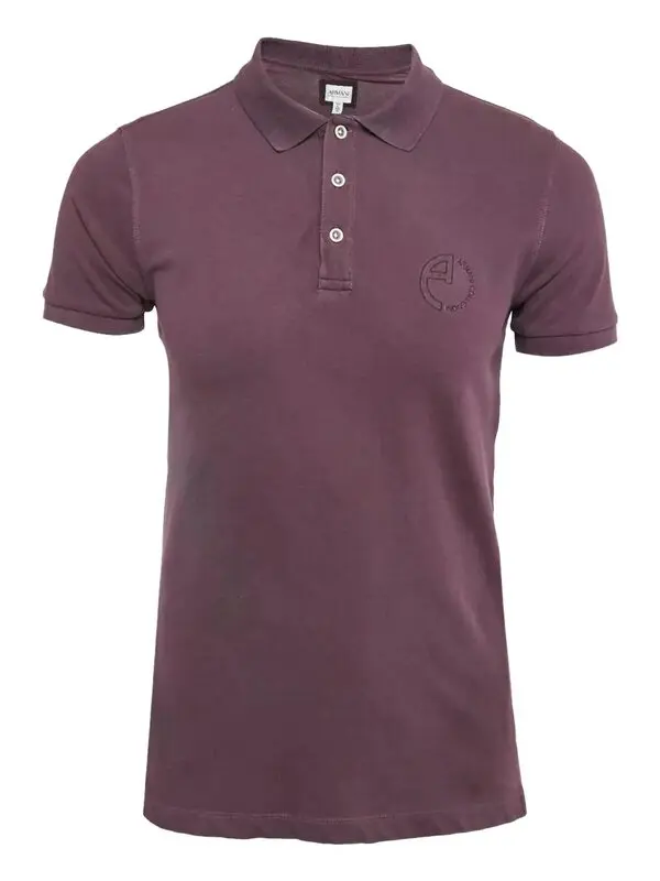 ARMANI Logo-embroidered Polo Shirt - Purple