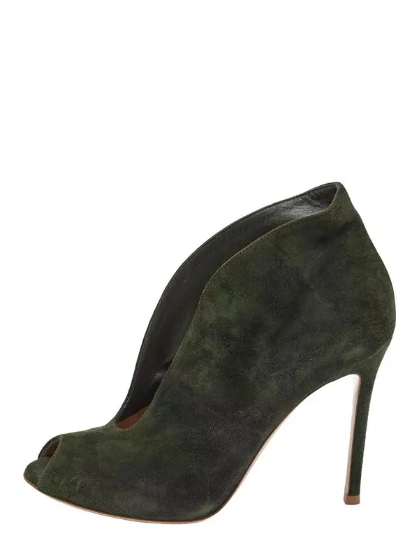 GIANVITO ROSSI 105mm Leather Heeled Boots - Green