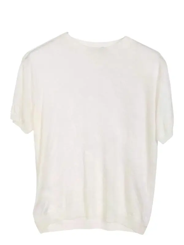 Prada 2010s Crew-neck Knitted Silk Top - White