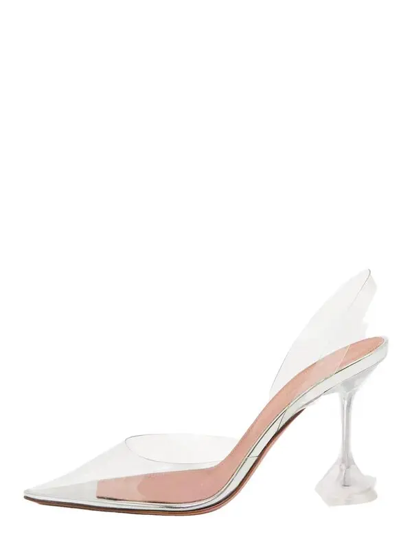 Amina Muaddi 100mm Holli Slingback Pumps - White