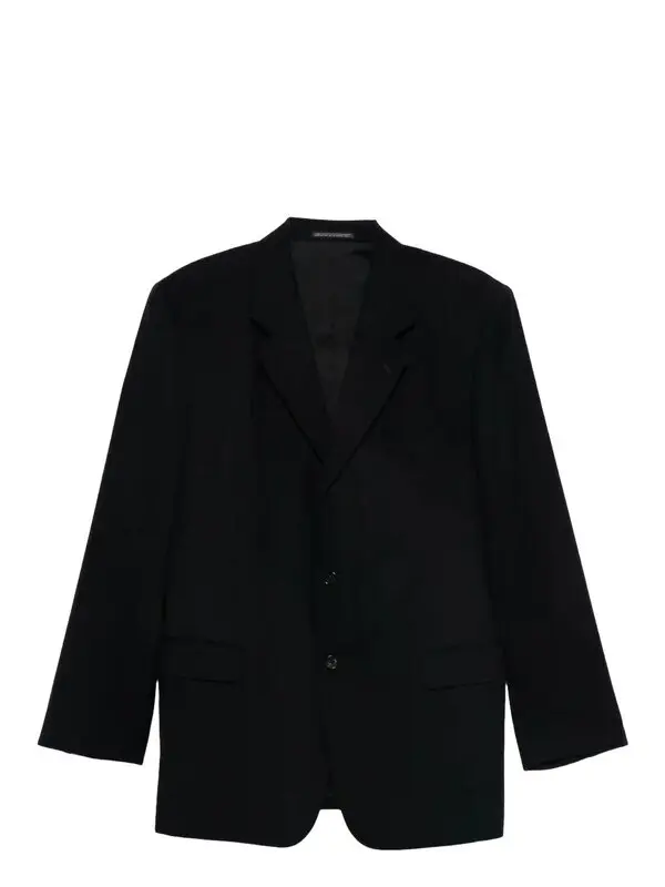 Yohji Yamamoto 1990s Buttoned Wool Jacket - Blue