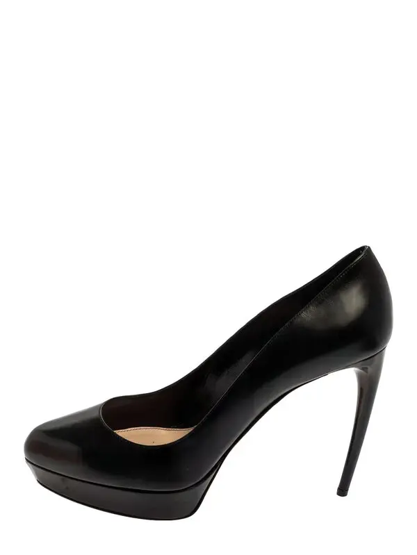 Alexander McQueen 115mm Leather Heeled Pumps - Black