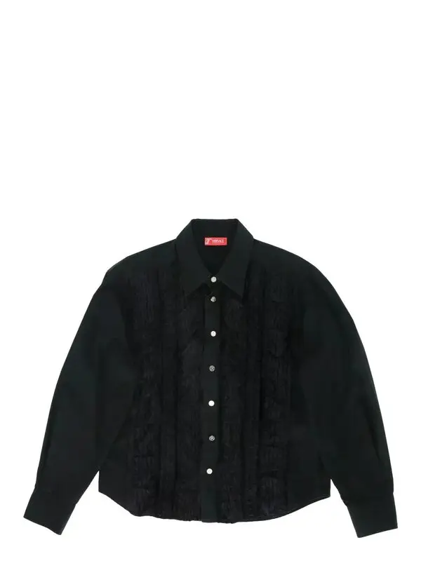 Versace 2000s Shirred Shirt - Black