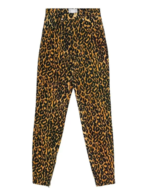 Versace 2000s Leopard-print Jeans - Black