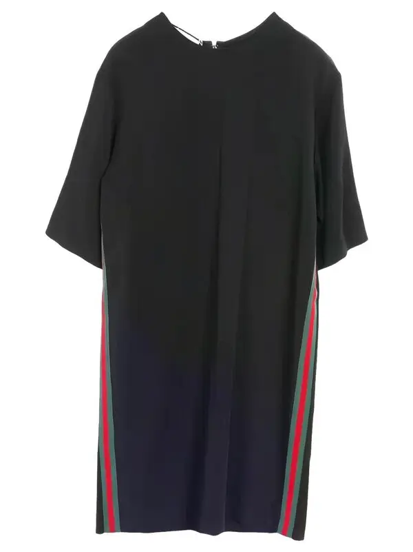 Gucci 2010s Stripe Half-sleeve Tunic Dress - Black
