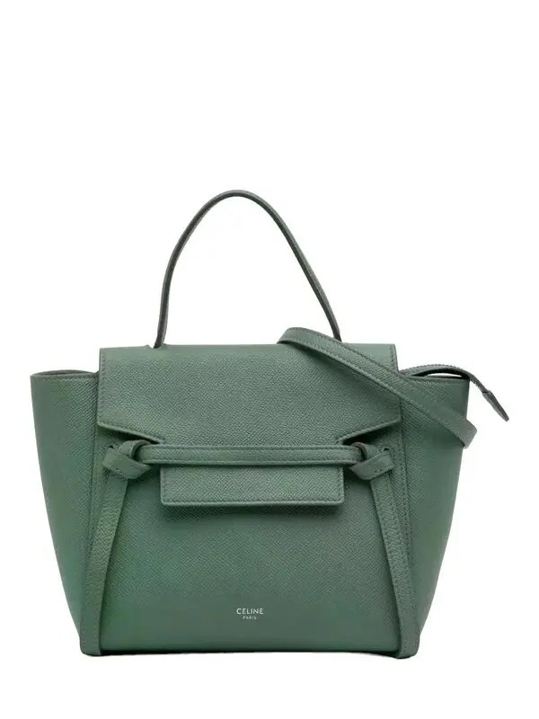 Celine 2019 Nano Grained Calfskin Belt Bag Satchel - Green