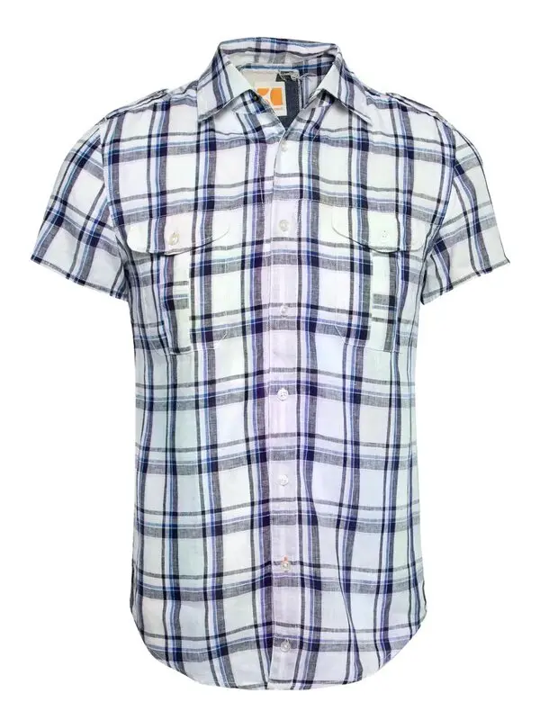 BOSS 2024 Plaid Pocket Shirt - White