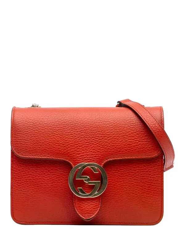 Gucci Calfskin Interlocking G Crossbody Bag - Orange