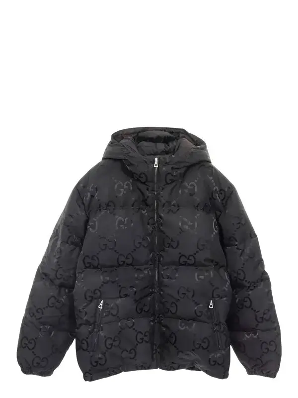 Gucci Gg-pattern Hooded Jacket - Black